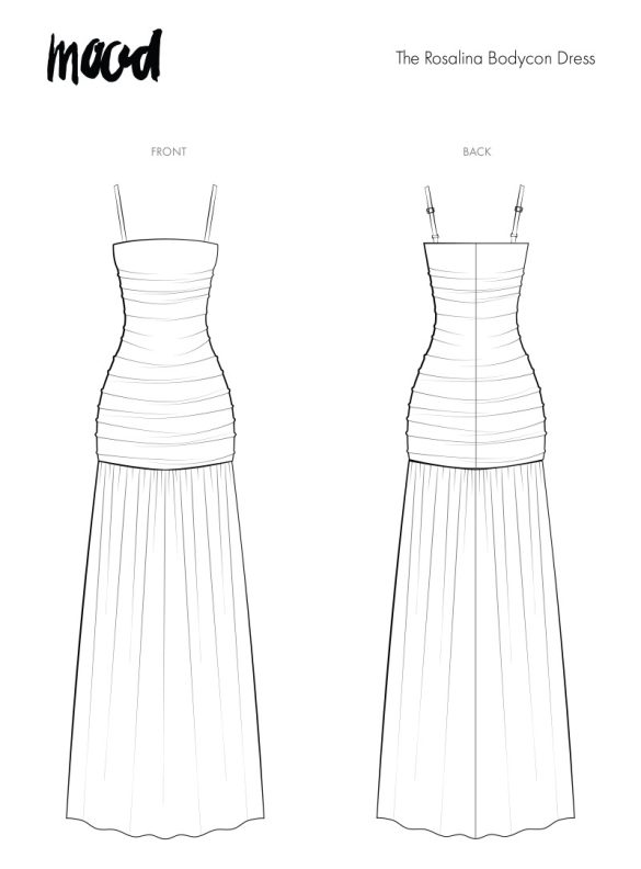 The Rosalina Bodycon Dress Free Sewing Pattern | Mood Sewciety