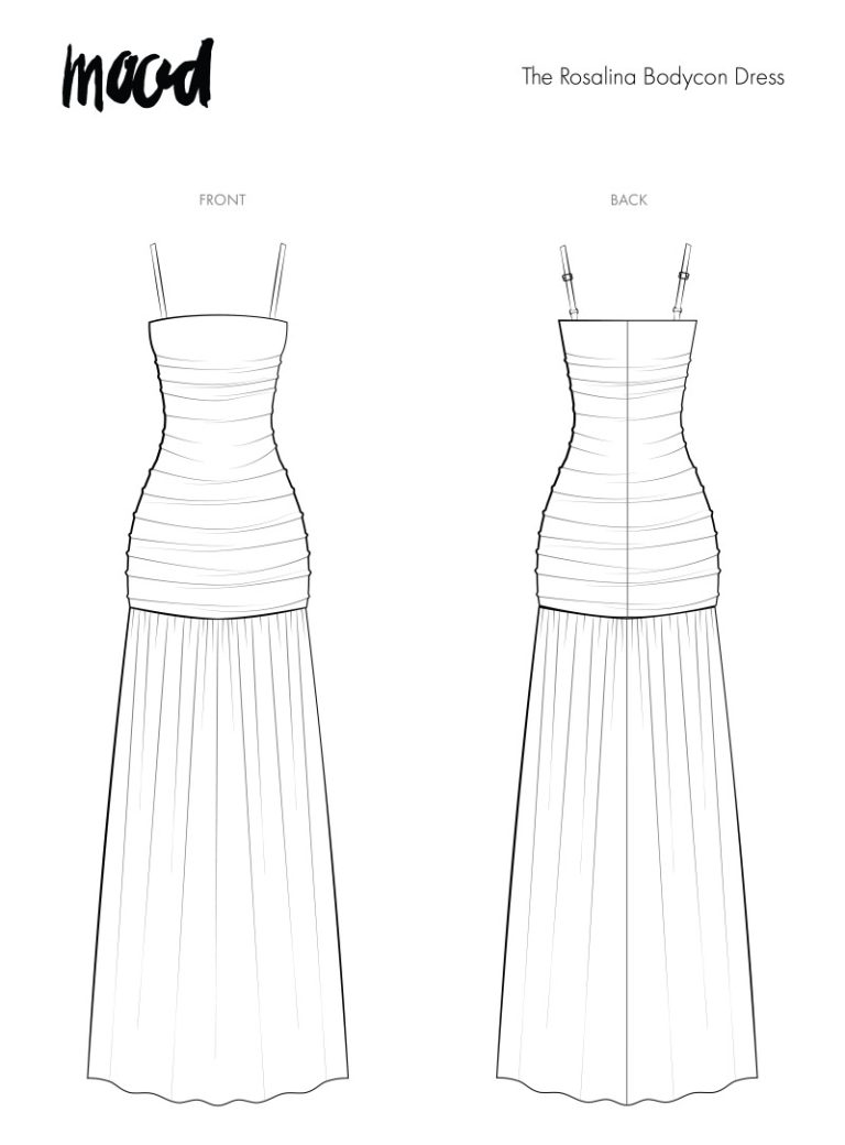 The Rosalina Bodycon Dress Free Sewing Pattern | Mood Sewciety