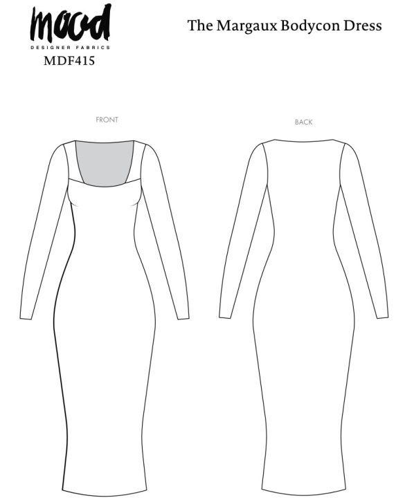 The Margaux Bodycon Dress Free Sewing Pattern | Mood Sewciety
