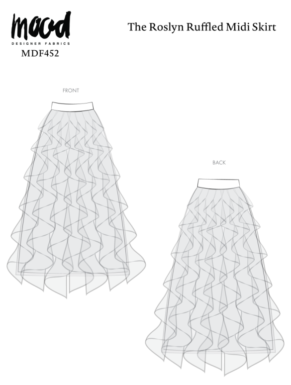 Roslyn Ruffled Midi Skirt Free Sewing Pattern - Mood Fabrics