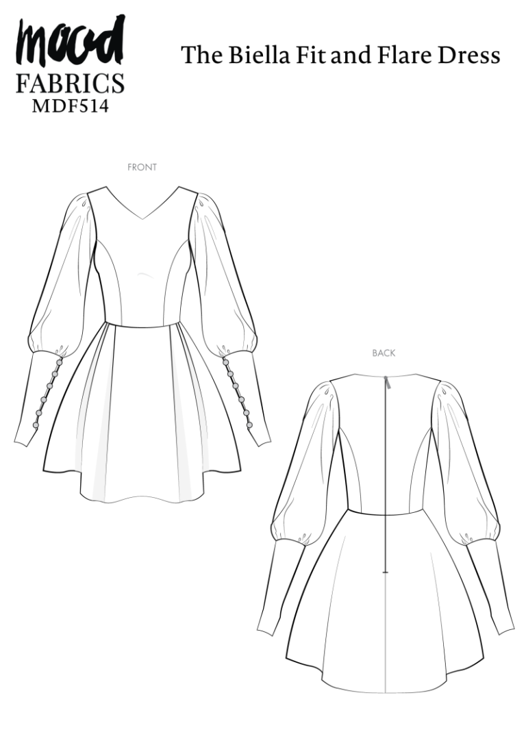 Biella Fit and Flare Dress Free Sewing Pattern | Mood Blog