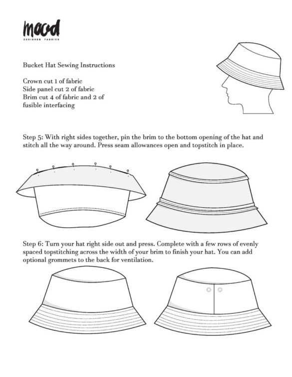 Free Bucket Hat Sewing Pattern in 8 Sizes | Mood Sewciety