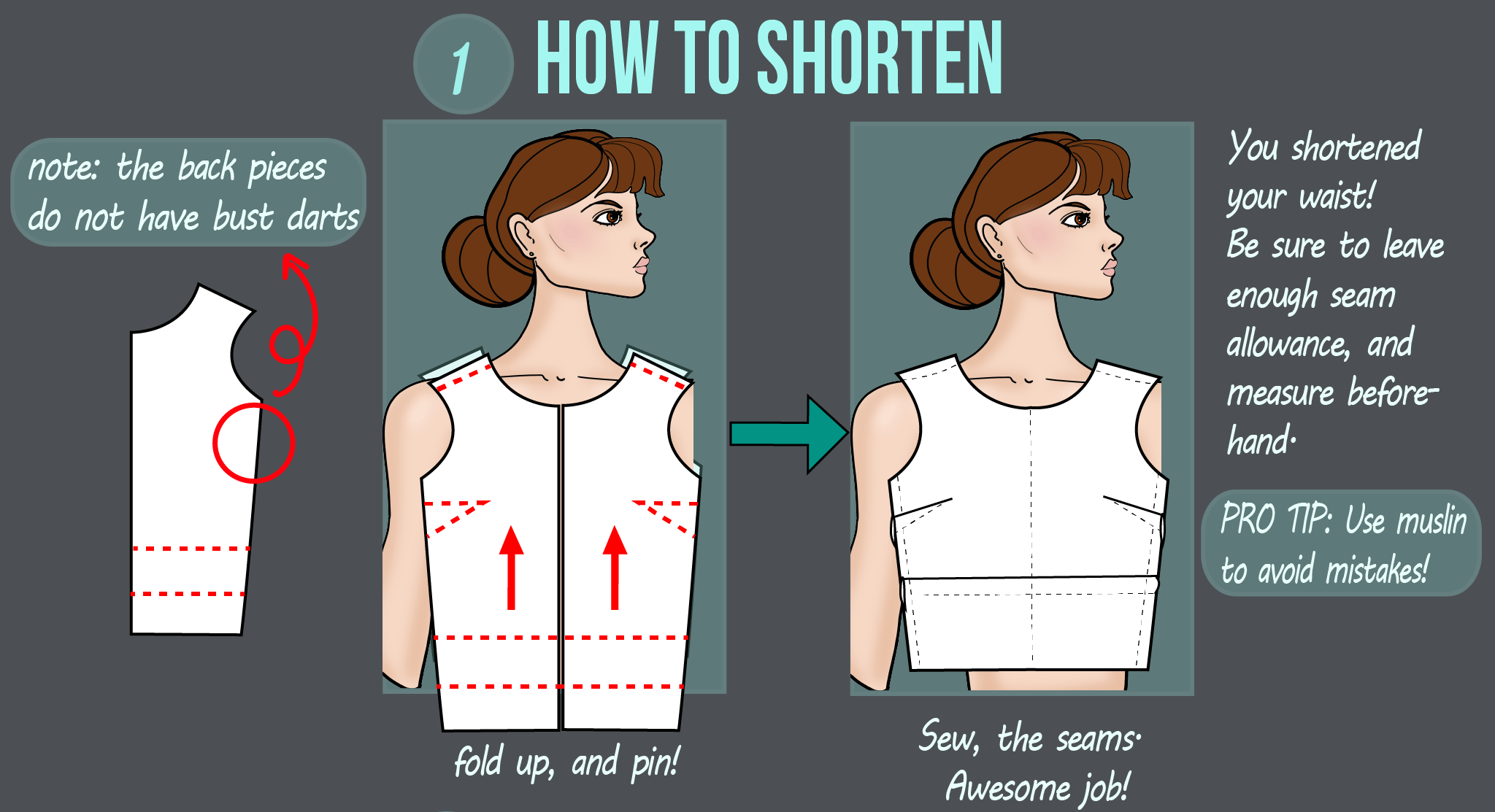 How to Alter a Pattern to Shorten/Lengthen a Waist | Mood Sewciety